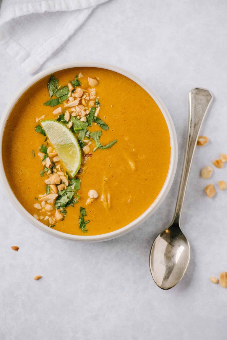 Chicken Satay Soup - Creamy Peanut Coconut Chicken Soup