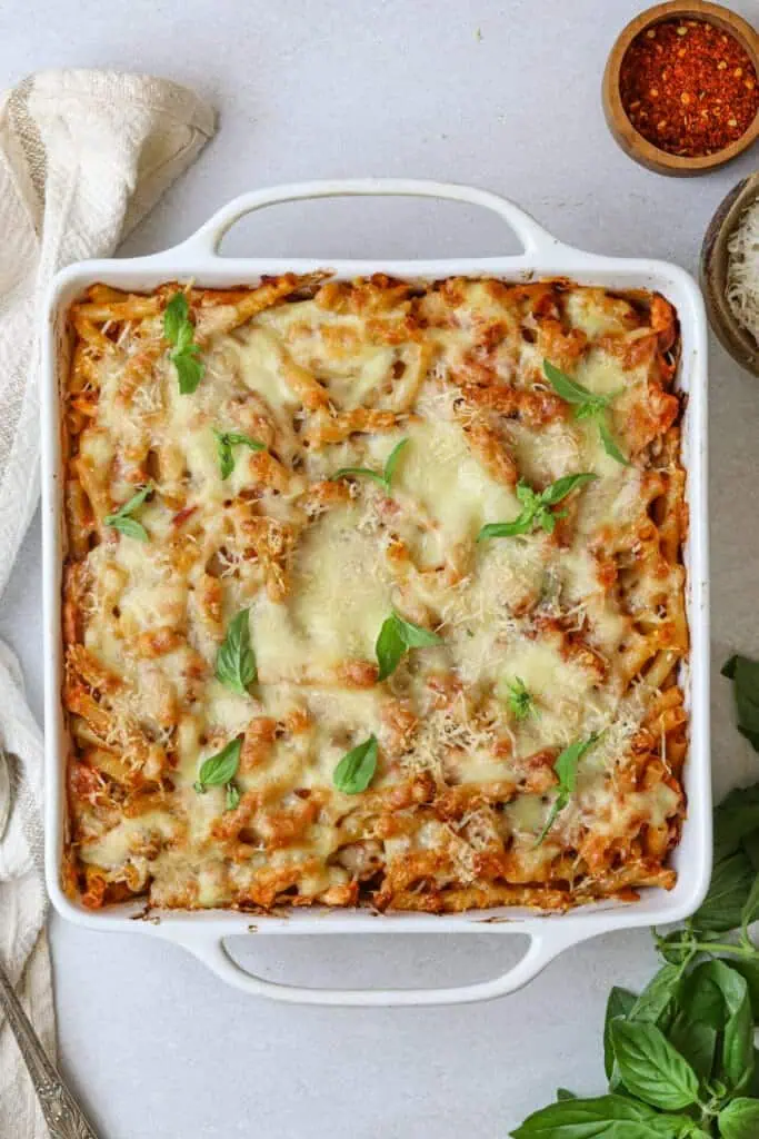 Chicken Parmesan Baked Ziti | Baked Bree | Baked Bree