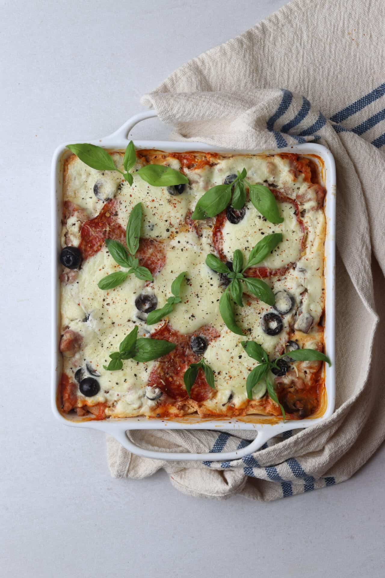 Pizza Lasagna Recipe | Baked Bree