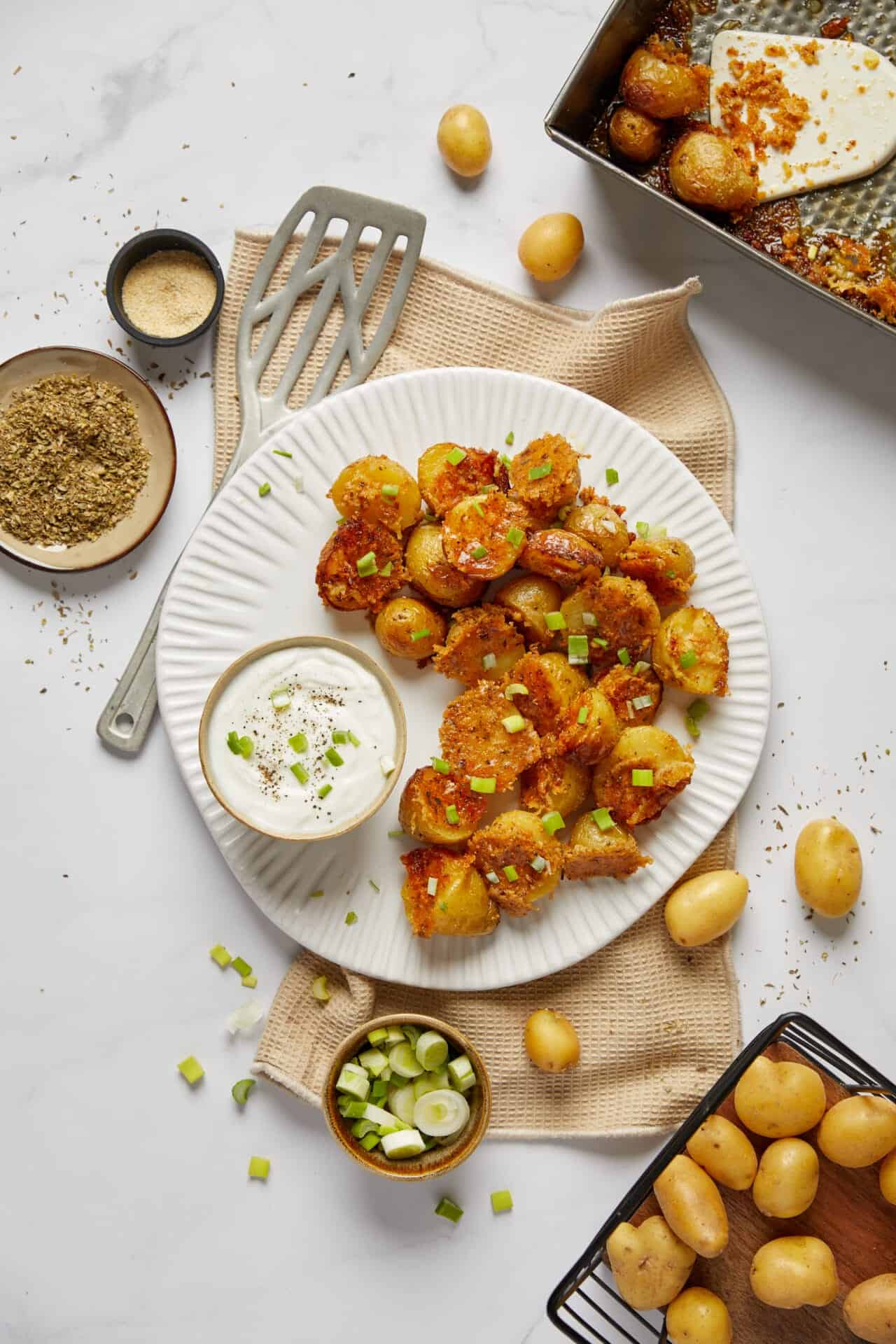 Crispy Parmesan Crusted Potatoes | Baked Bree