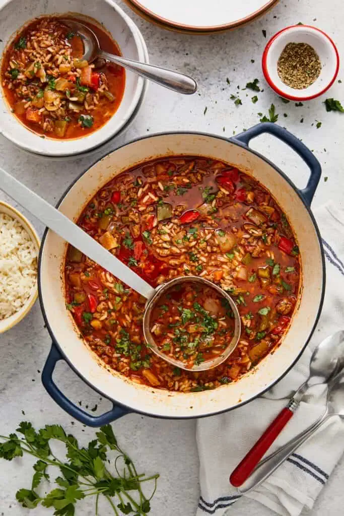 Stuffed Pepper Soup | Baked Bree