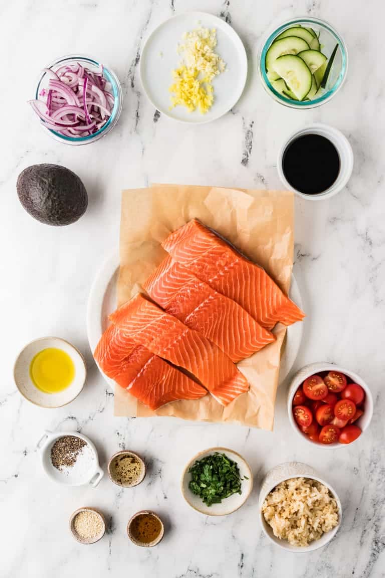 Salmon Bowls | Baked Bree